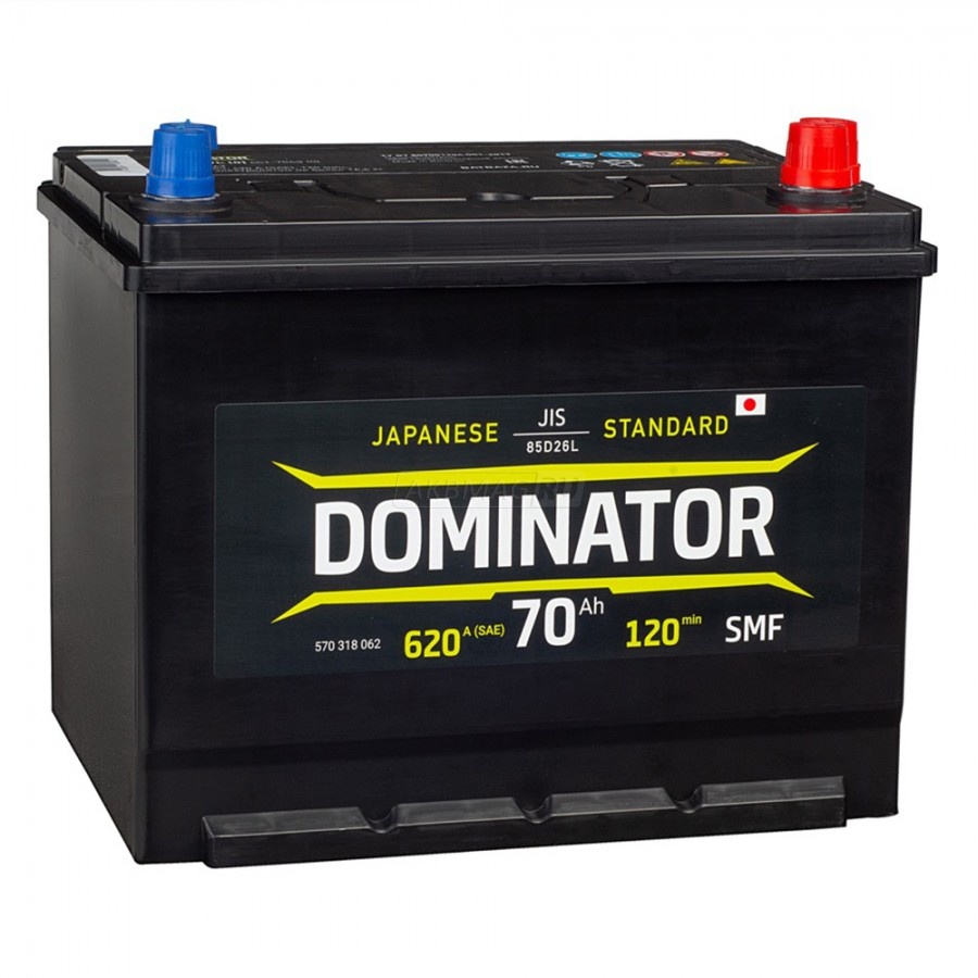 Аккумулятор автомобильный DOMINATOR ASIA 70R 620 А обр. пол. 70 Ач (570 ...