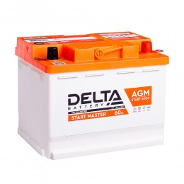 Аккумулятор автомобильный DELTA START MASTER AGM 60R 650 А обр. пол. 60 Ач